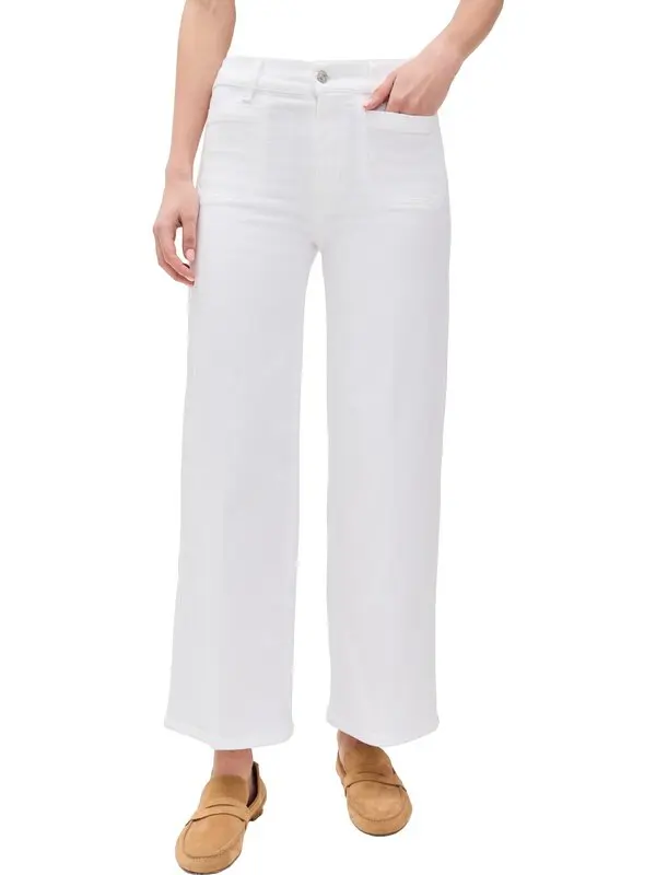 FRAME Le Slim Palazzo Pocket Jeans - White
