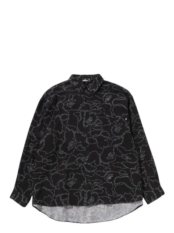 A BATHING APE Printed Casual Shirt - Black