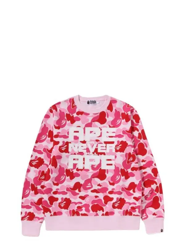BAPE Abc Camo Asnka Crewneck Sweatshirt - Pink