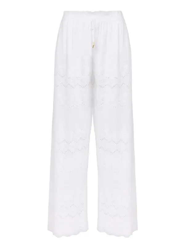 Melissa Odabash Immy Broderie Anglaise Wide-leg Pants - White
