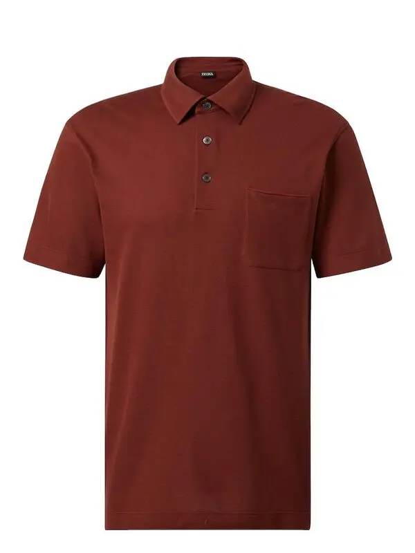 Zegna Cotton Piqué Polo Shirt - Red