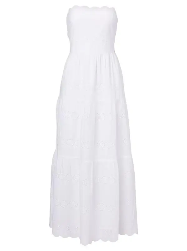 Melissa Odabash Sophie Broderie Anglaise Cotton Maxi Dress - White