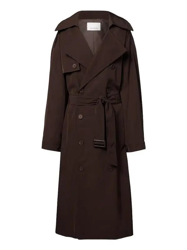 THE FRANKIE SHOP Mavis Oversized Trench Coat - Brown