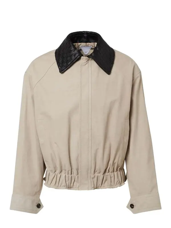 Bottega Veneta Intrecciato Leather Twill Blouson - Beige