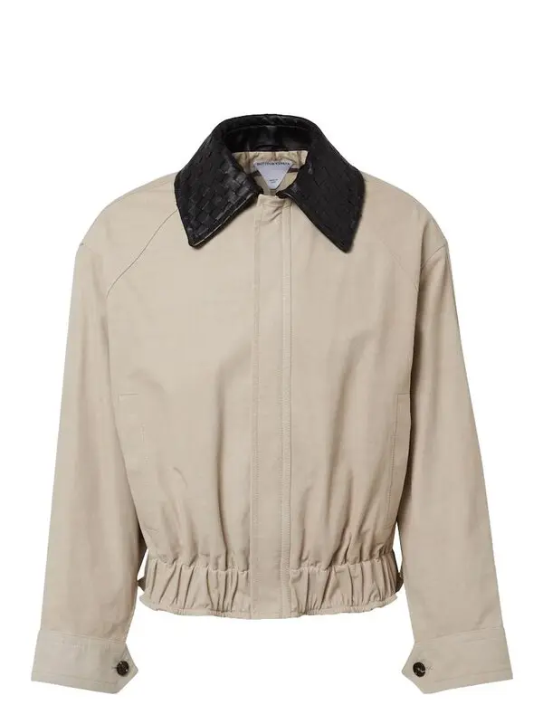 Bottega Veneta Intrecciato Leather Twill Blouson - Beige