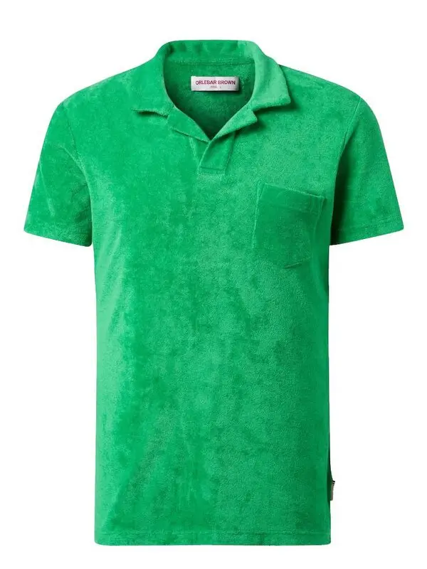 Orlebar Brown Cotton Terry Polo Shirt - Green