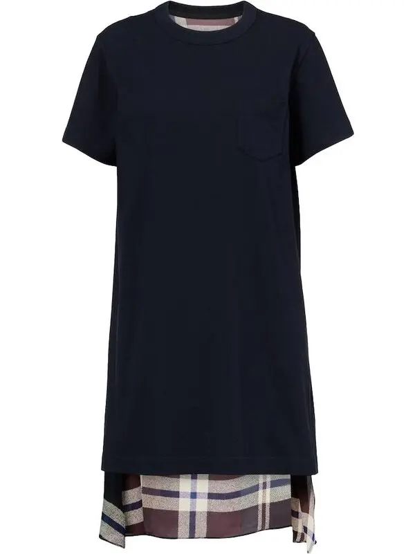 Sacai Paneled T-shirt Dress - Black