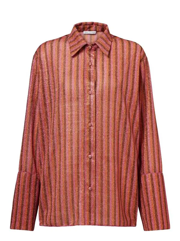 Oseree Lumière Striped Metallic Shirt - Multicoloured