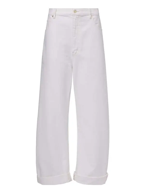 FRAME Bubble High-rise Barrel-leg Jeans - White