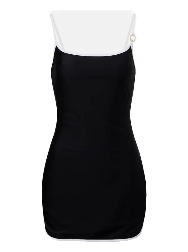 Oseree Jersey Minidress - Black