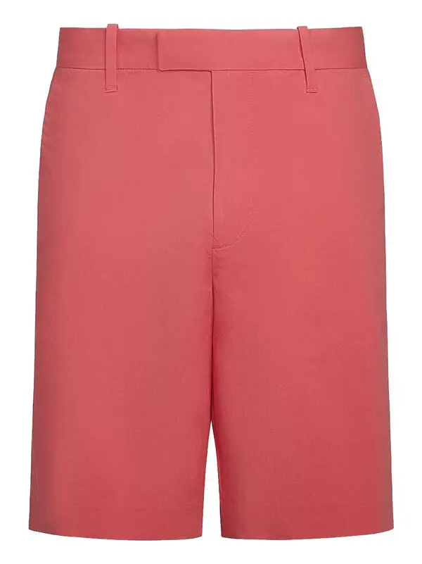 Vince Italian Cotton Extended-tab Shorts - Coral Red