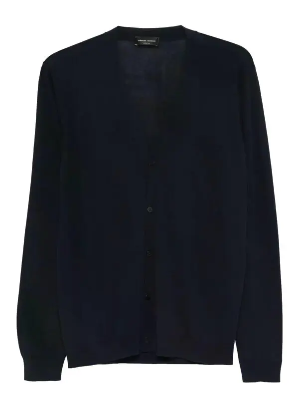 ROBERTO COLLINA Fine-knit Cardigan - Blue