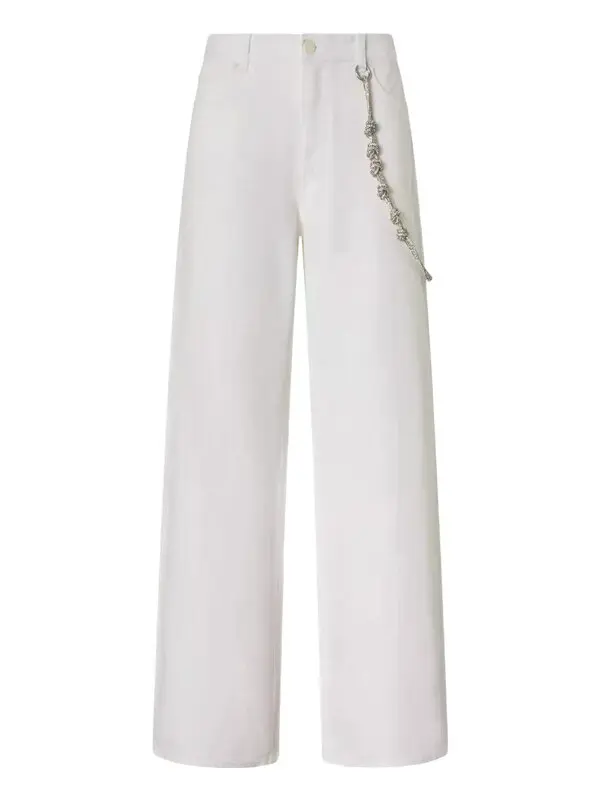 Pinko Chain Detail Trousers - White
