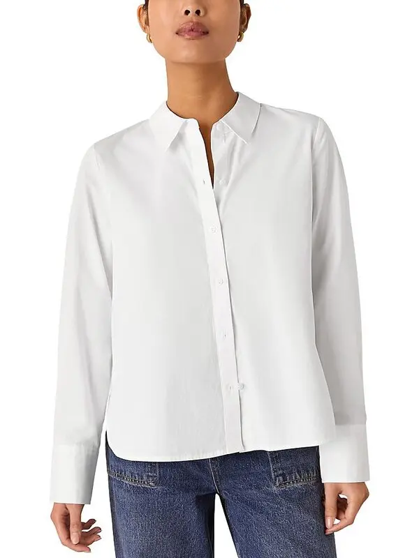Whistles Boxy Long Sleeve Shirt - White