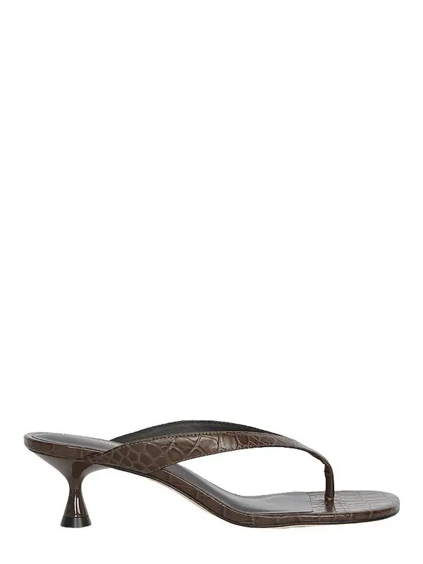 REFORMATION Sophie Heeled Sandals - Brown Croc-effect