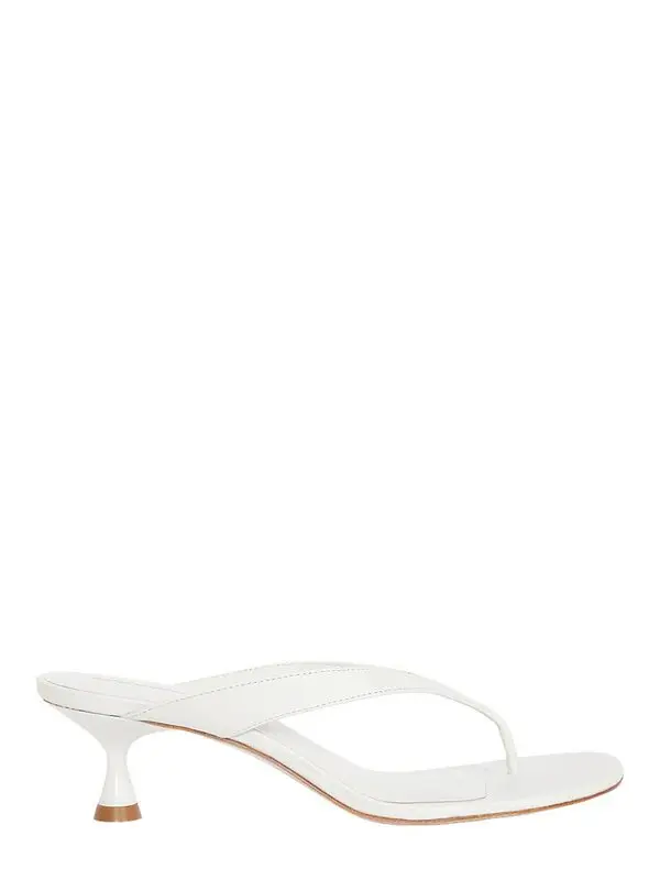 REFORMATION Sophie Heeled Sandals - White Leather