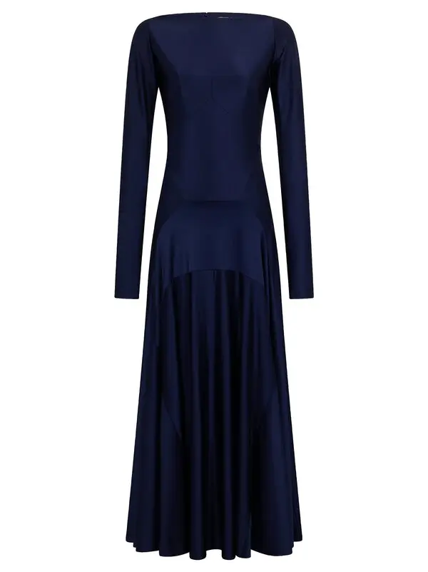 Rabanne Panelled Jersey Maxi Dress - Navy