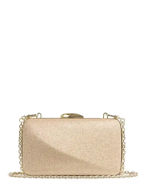 LK BENNETT Charlotte Glittered Clutch - Gol-champagne