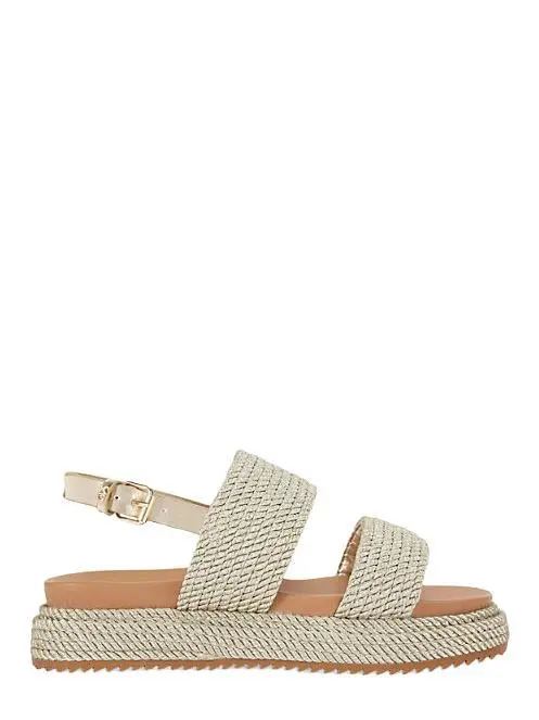 Kurt Geiger Phoebe Rope Woven Sandals - Gold