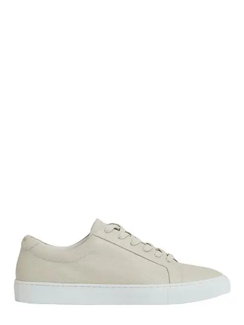REISS Luca Leather Low-top Trainers - Off White