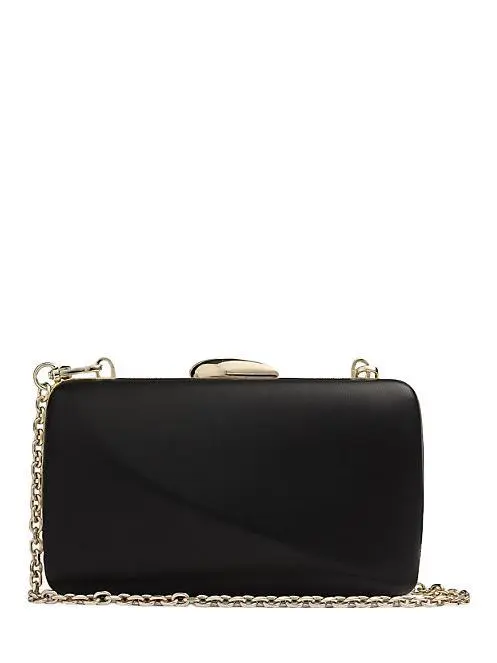 LK BENNETT Charlotte Leather Clutch Bag - Bla-black