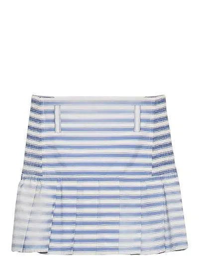 Prada Striped Cotton Mini Skirt - Light Blue