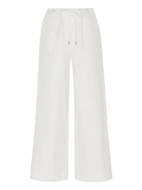 Whistles Leona Wide-leg Linen-blend Trousers - White
