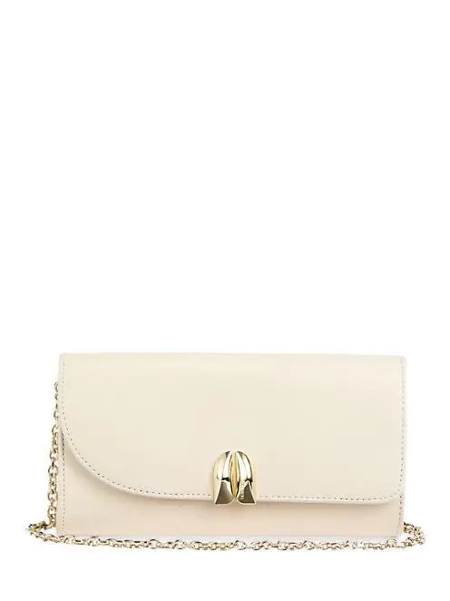 LK BENNETT Florence Leather Clutch Bag - Cre-ecru