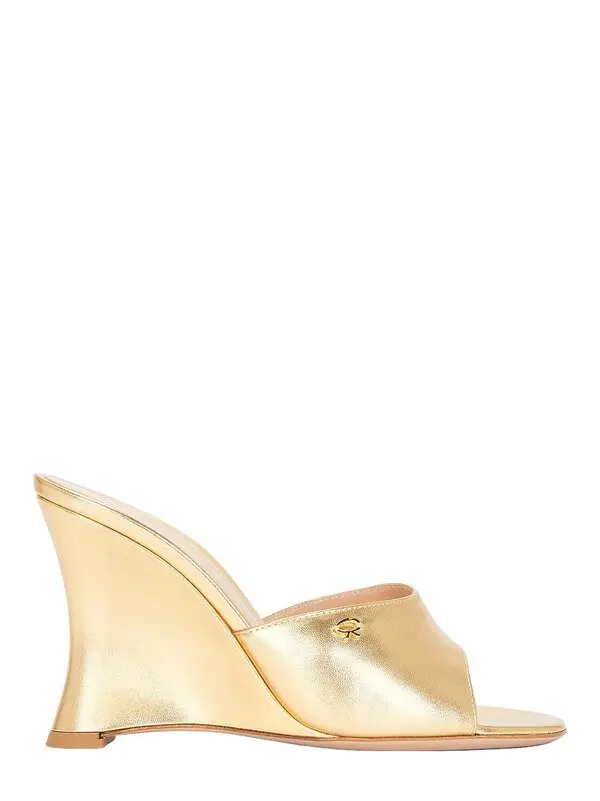 GIANVITO ROSSI Metallic Wedge Sandals - Mekong