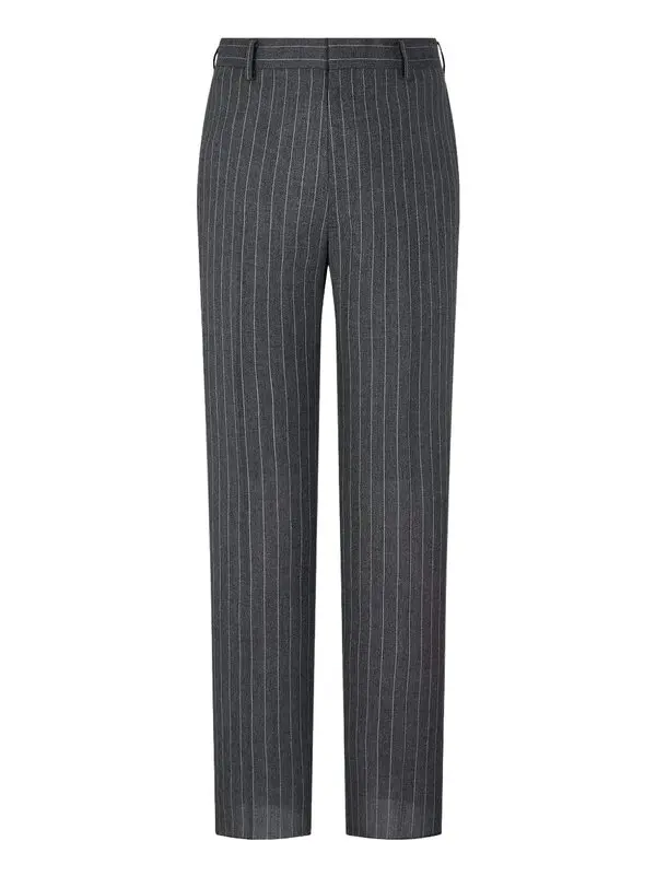 MAN ON THE BOON. On The Boon Striped Tailored Trousers - Grey