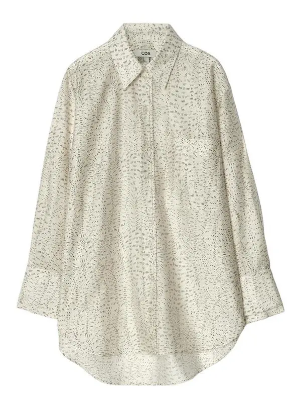 Cos Printed Fluid Shirt - White
