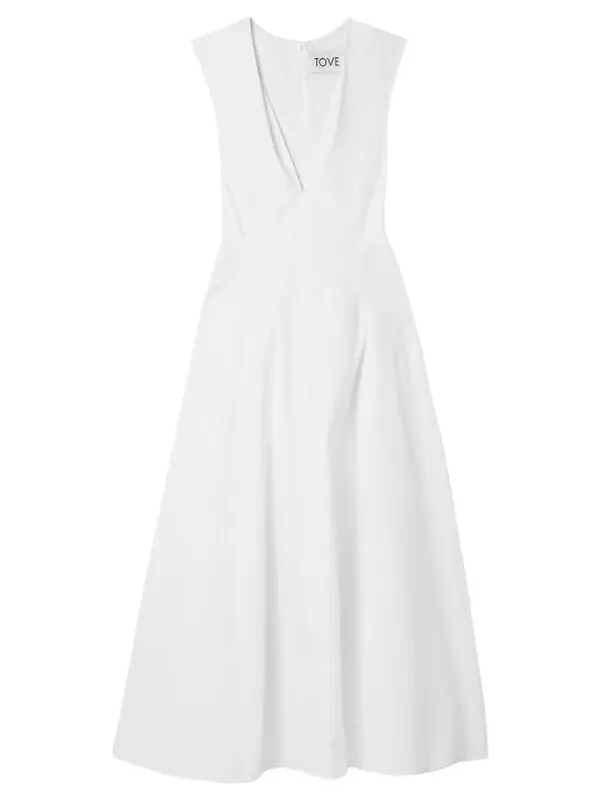 Tove Anisa Cotton-poplin Midi Dress - White