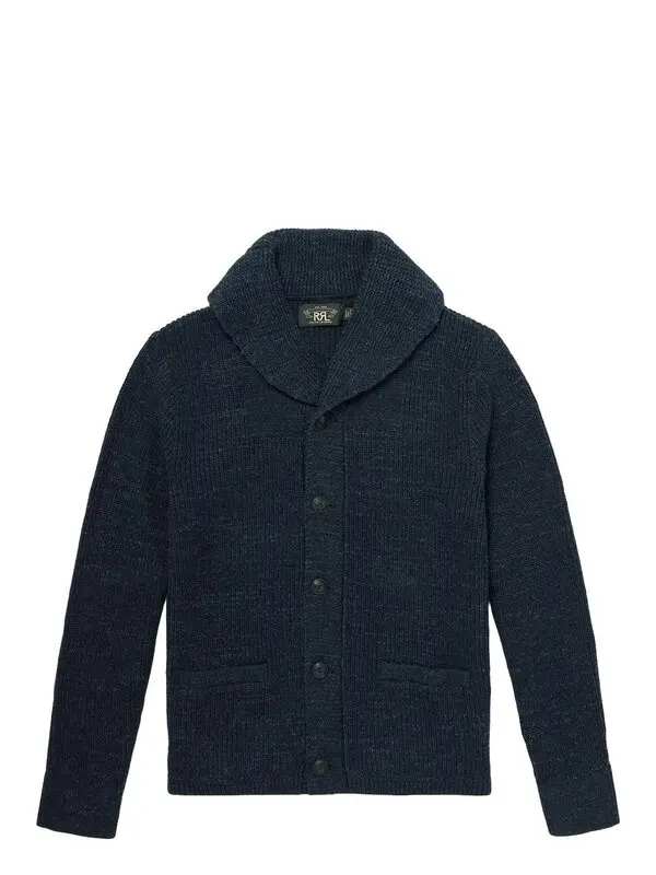 Ralph Lauren Shawl-collar Ribbed Cotton Cardigan - Blue
