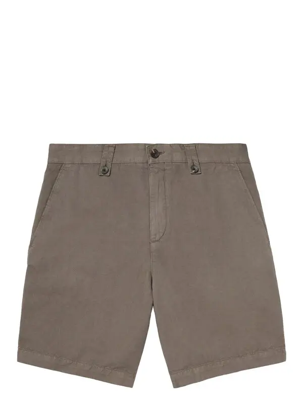 Mr P. Wide-leg Organic Cotton And Linen-blend Bermuda Shorts - Brown