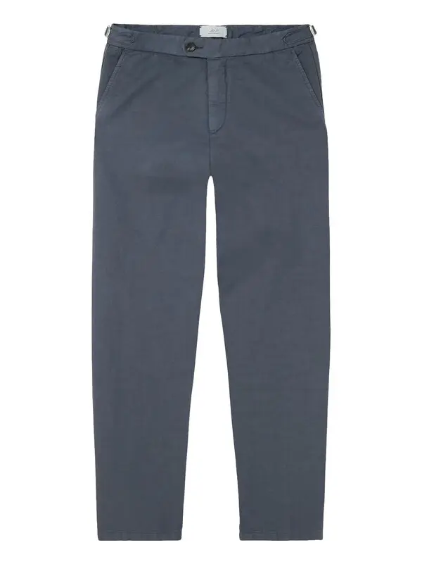 Mr P. Mike Straight-leg Twill Trousers - Blue