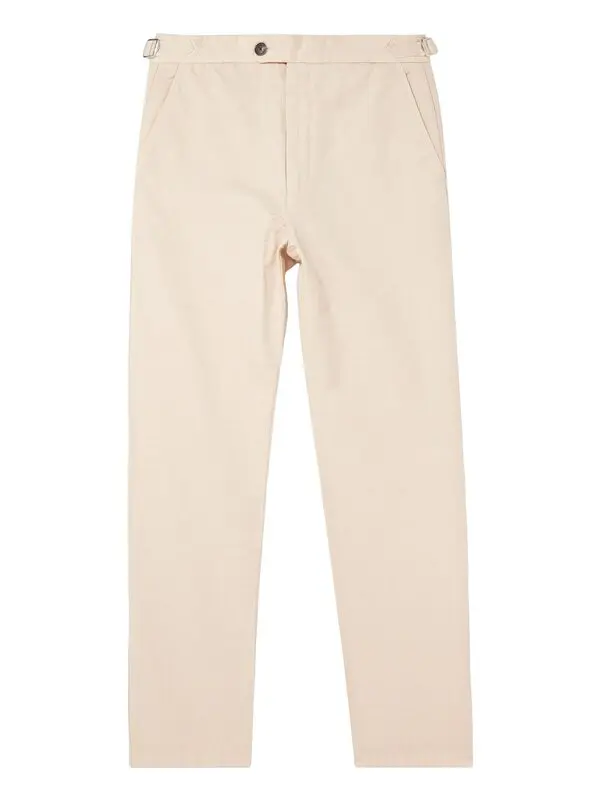 Mr P. Mike Straight-leg Twill Trousers - Neutrals