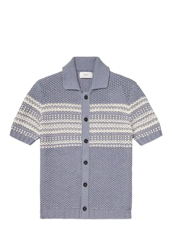 Mr P. Striped Organic Cotton Shirt - Blue