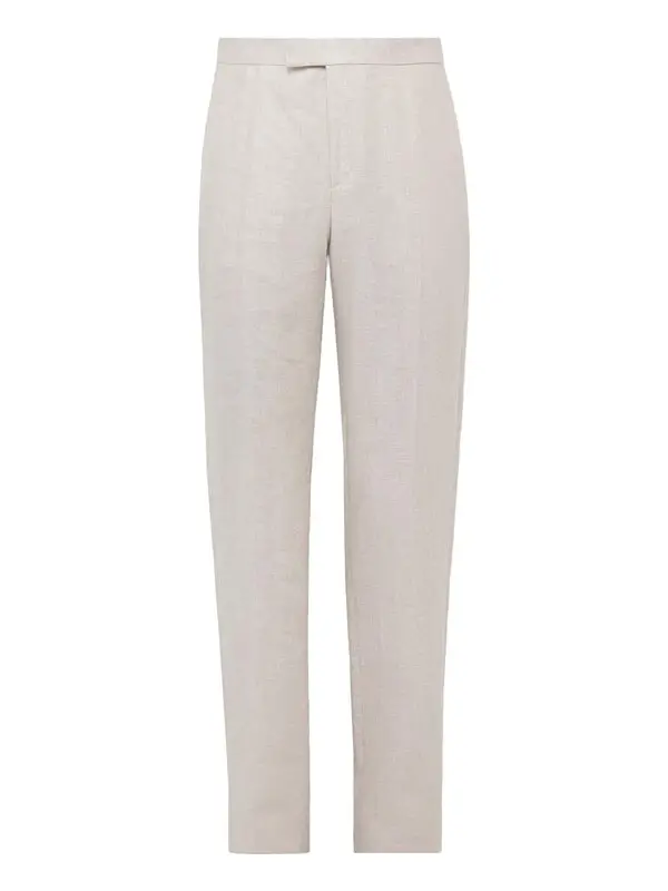 FAVOURBROOK Slim-fit Linen Suit Trousers - Neutrals