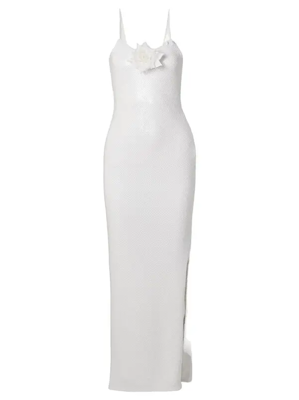 RODARTE Embellished Sequined Tulle Gown - White