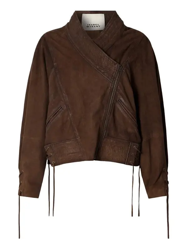 Isabel Marant Edina Lace-up Suede Jacket - Brown