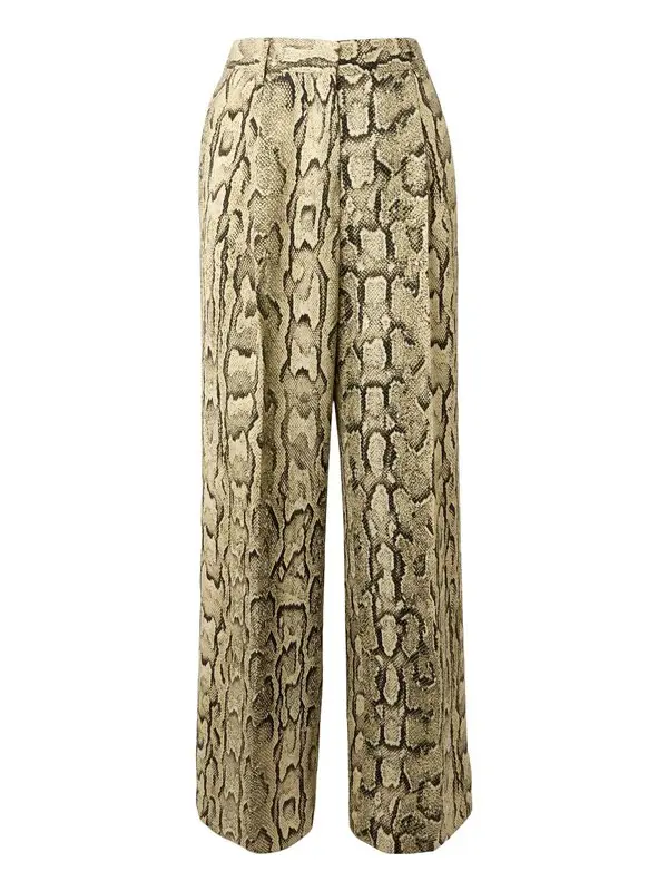 Dries Van Noten Snake-print Jersey Straight-leg Pants - Animal Print