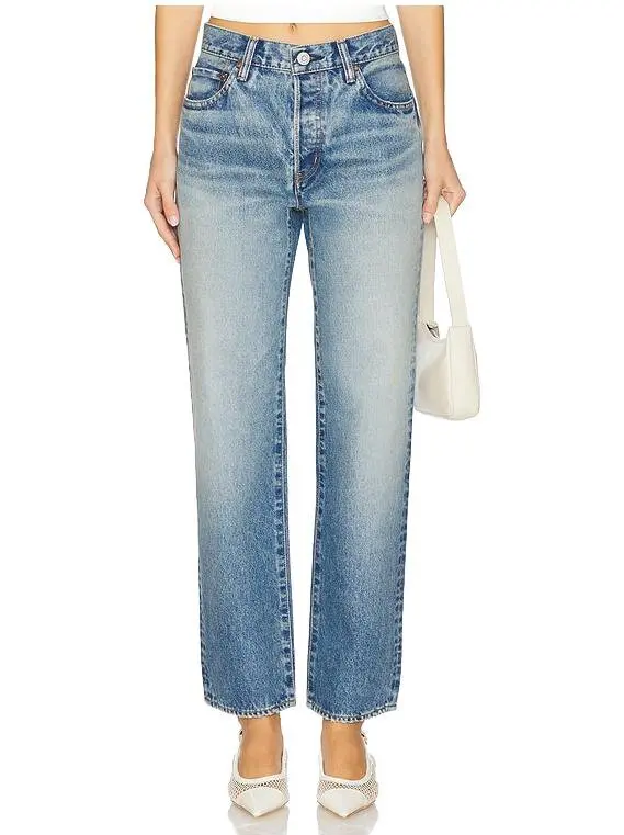 Moussy Vintage Parkchester Straight Jeans - Light Blue