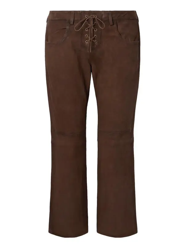 Isabel Marant Vanel Lace-up Suede Pants - Brown