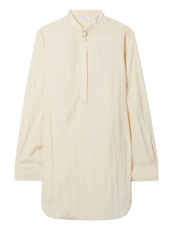 DEVEAUX Crinkled Crepe Tunic - Cream