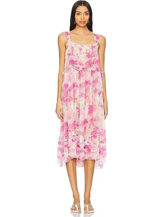 Free People X Intimately Fp Moon Phase Printed Midi Dress - Pop Combo