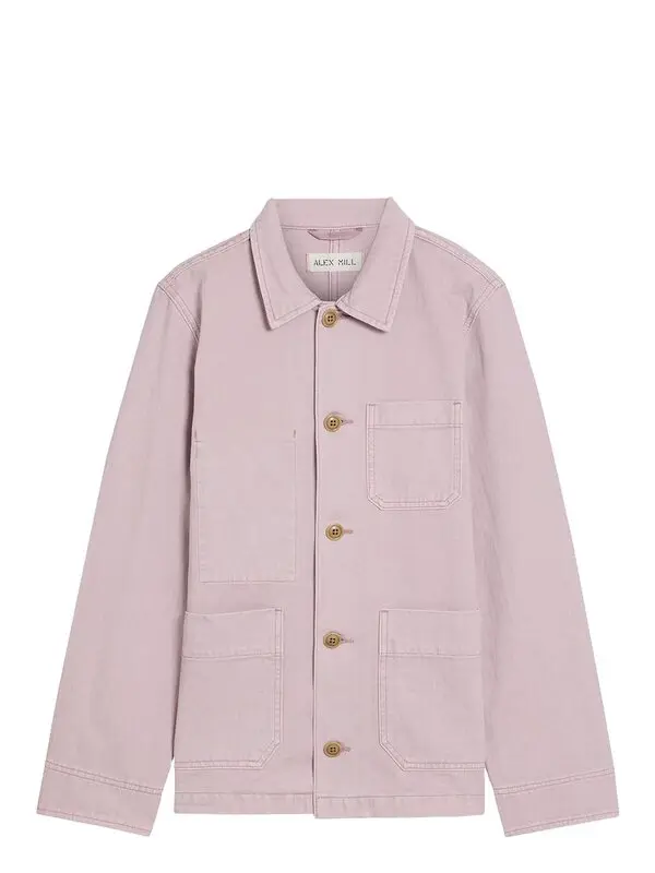 ALEX MILL Britt Herringbone Cotton Jacket - Lilac