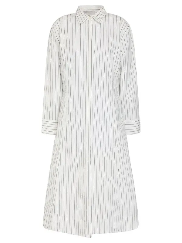 ALEX MILL Jules Striped Midi Shirt Dress - White