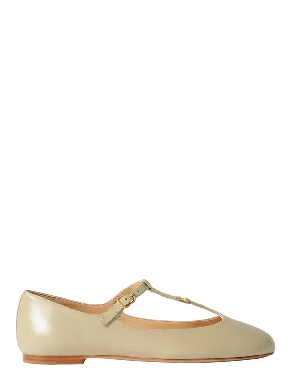 Chloé Marcie Embellished Leather Ballet Flats - Green