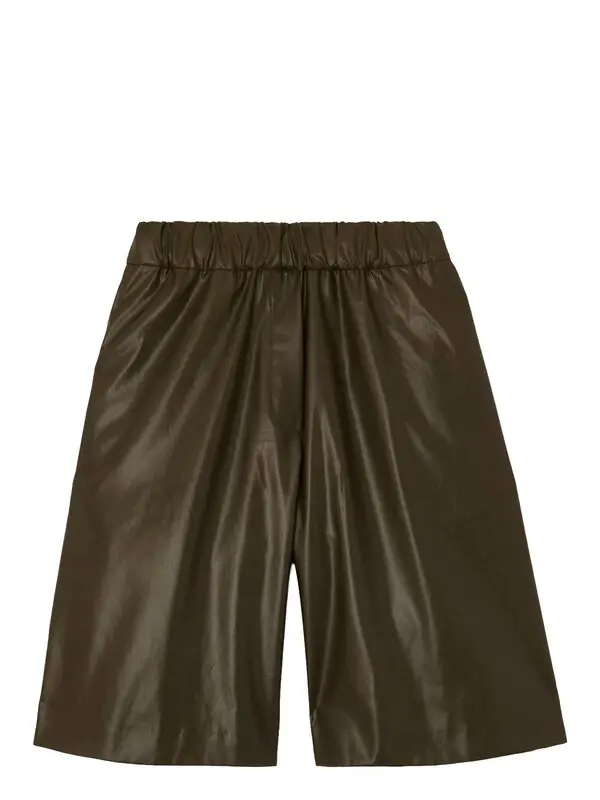 Dries Van Noten Faux Leather High-waisted Shorts - Green