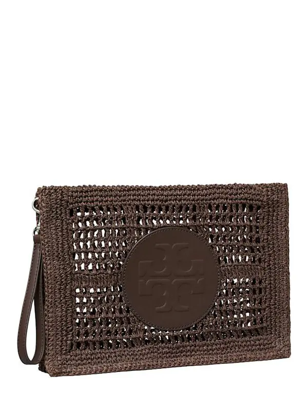 Tory Burch Ella Hand-crocheted Pouch - Dark Cocoa